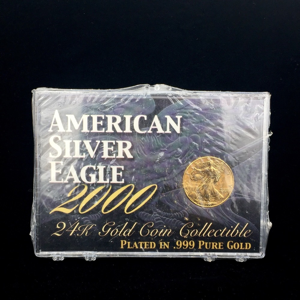 2000 24K Gold Plated American Silver Eagle 1 Troy Ounce .999 Fine ...
