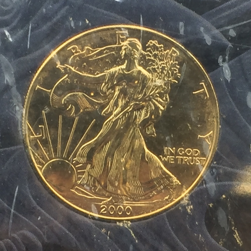 2000 24K Gold Plated American Silver Eagle 1 Troy Ounce .999 Fine ...