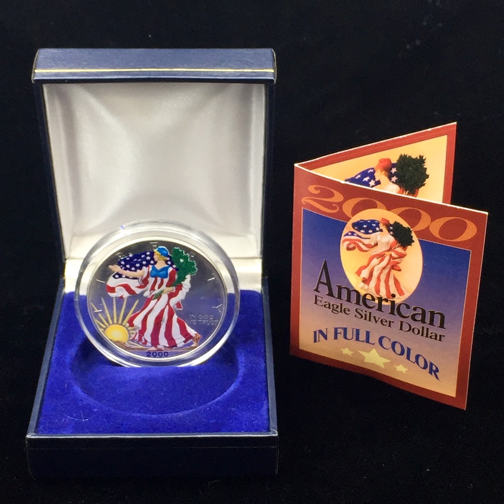 2000 American Silver Eagle Full Color 1 Troy Ounce .999 Fine Silver ...