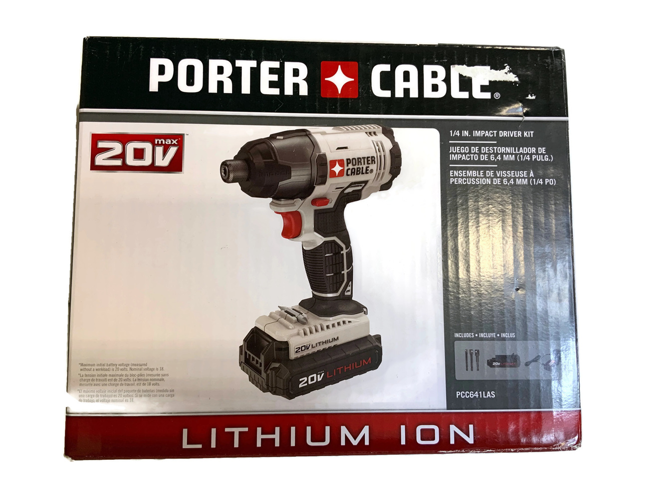 PORTER CABLE 20-Volt Max Lithium-Ion Cordless Impact Driver Kit ...