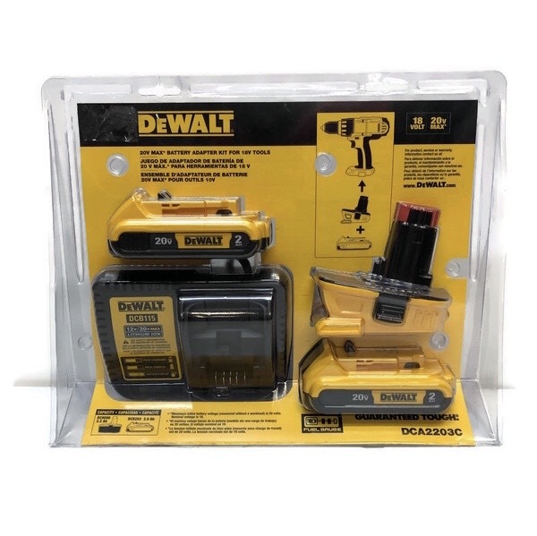 DEWALT DCA2203C 18-Volt to 20-Volt MAX Lithium-Ion Battery Adapter Kit ...