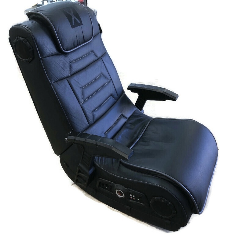 X Rocker Pro Series H3 Black Leather Vibrating Floor Video Gaming Chair ...
