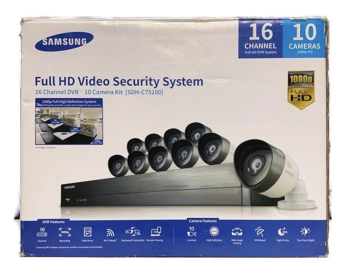 Samsung SDH-C75100 16 Channel 2TB HDD DVR Security System w/ 10 Cameras ...