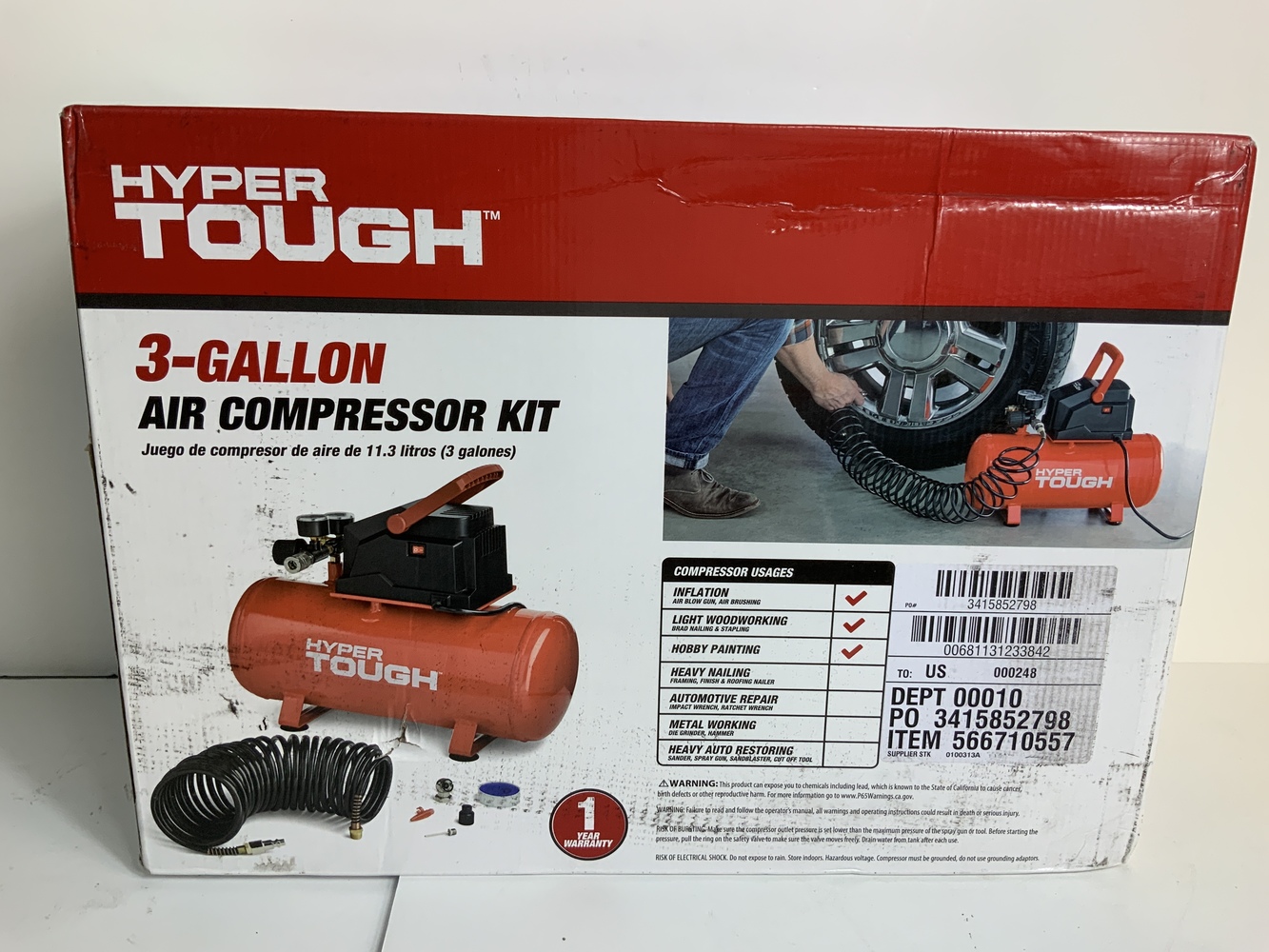 Hyper Tough 3 gallon Air Compressor | USA Pawn