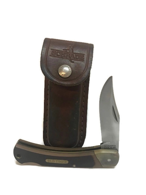 Old Timer 6 OT Pocket Knife with Leather Sheath/Case | USA Pawn