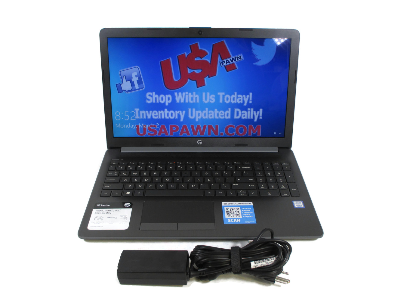 HP 15-da0046nr Laptop Computer 1TB 8GB Intel Core i3-7020u 2.30Ghz Win ...