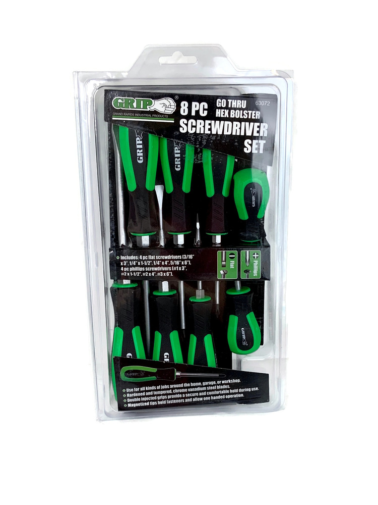 GRIP - Go Thru Hex Bolster Screwdriver Set (8 Piece) - New | USA Pawn