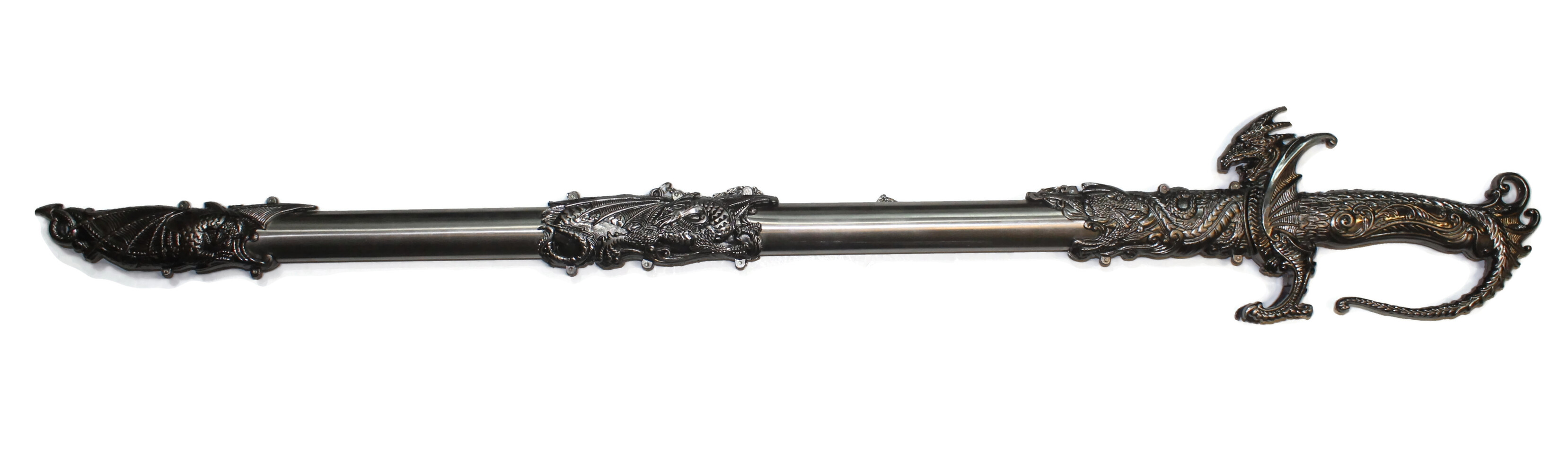 Dragon Style Sword With Scabbard 36 Inches Long - Pewter | USA Pawn