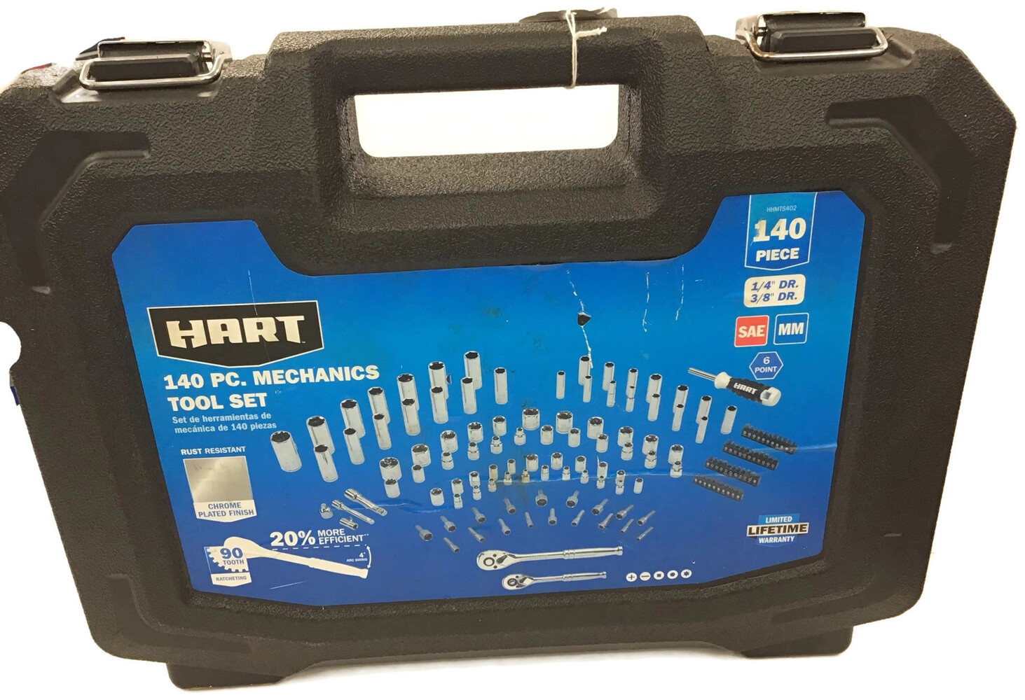 HART 140-Piece 1/4 and 3/8-inch Mechanics Tool Set, Chrome Finish | USA ...