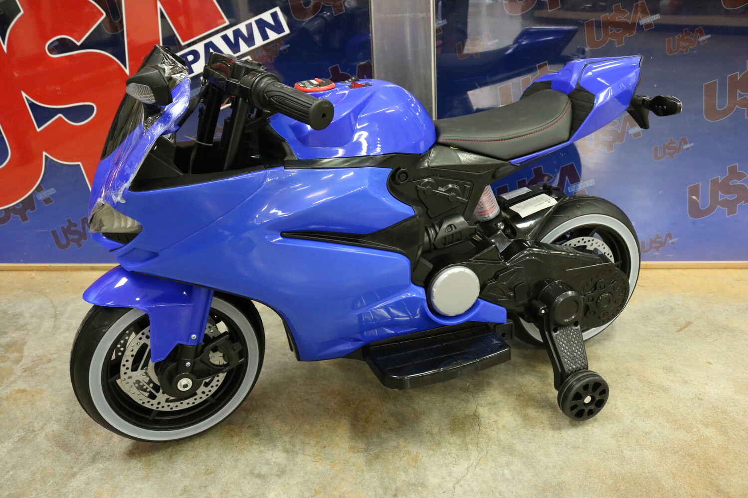 NEW!! Children's Motorized Motorcycle- Blue | USA Pawn