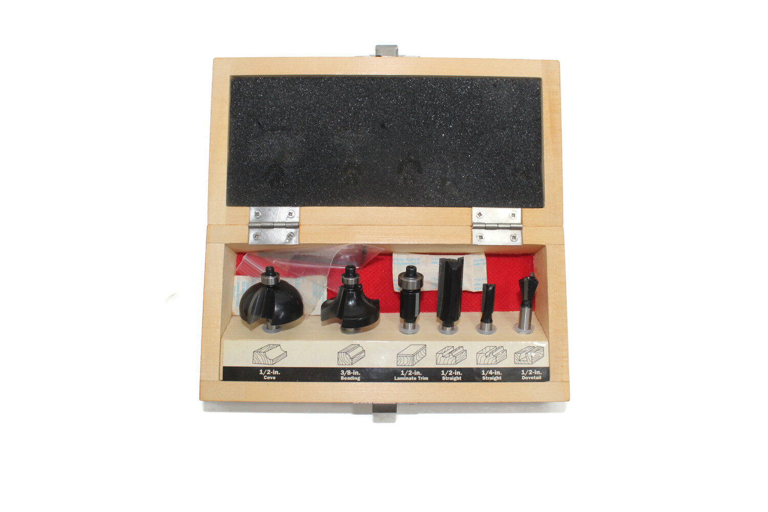 Craftsman 6 Pc Carbide Tipped Router Bit Set 26004 With Wooden Box ...