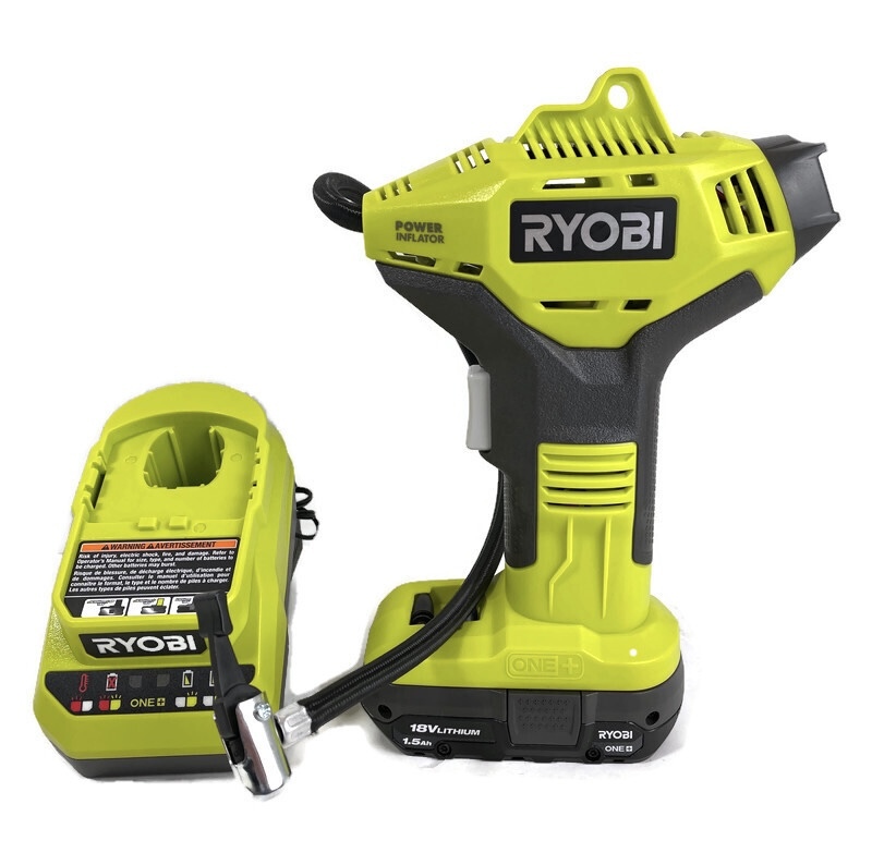 Ryobi ONE+ 18V Lithium-Ion Cordless High Pressure Inflator with Digital ...