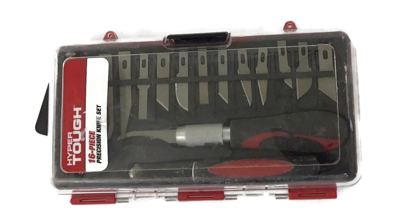 Hyper Tough Tu42603a 16-Piece Precision Knife Set with Storage Case ...