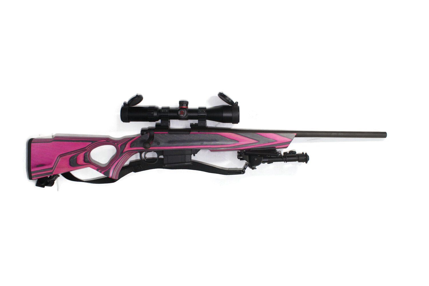 REMINGTON 700 .243 Rifle Custom Pink Camo Stock with Magazine and ...