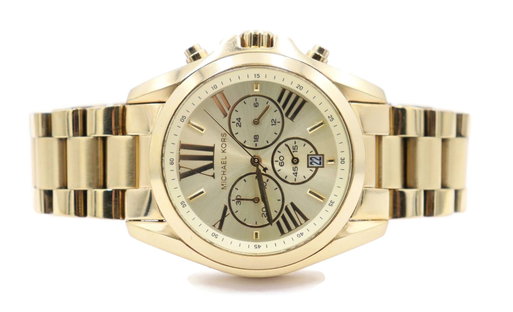 Michael Kors Model: MK5605 Bradshaw Round Yellow Gold Tone Men's Wrist Watch | USA Pawn
