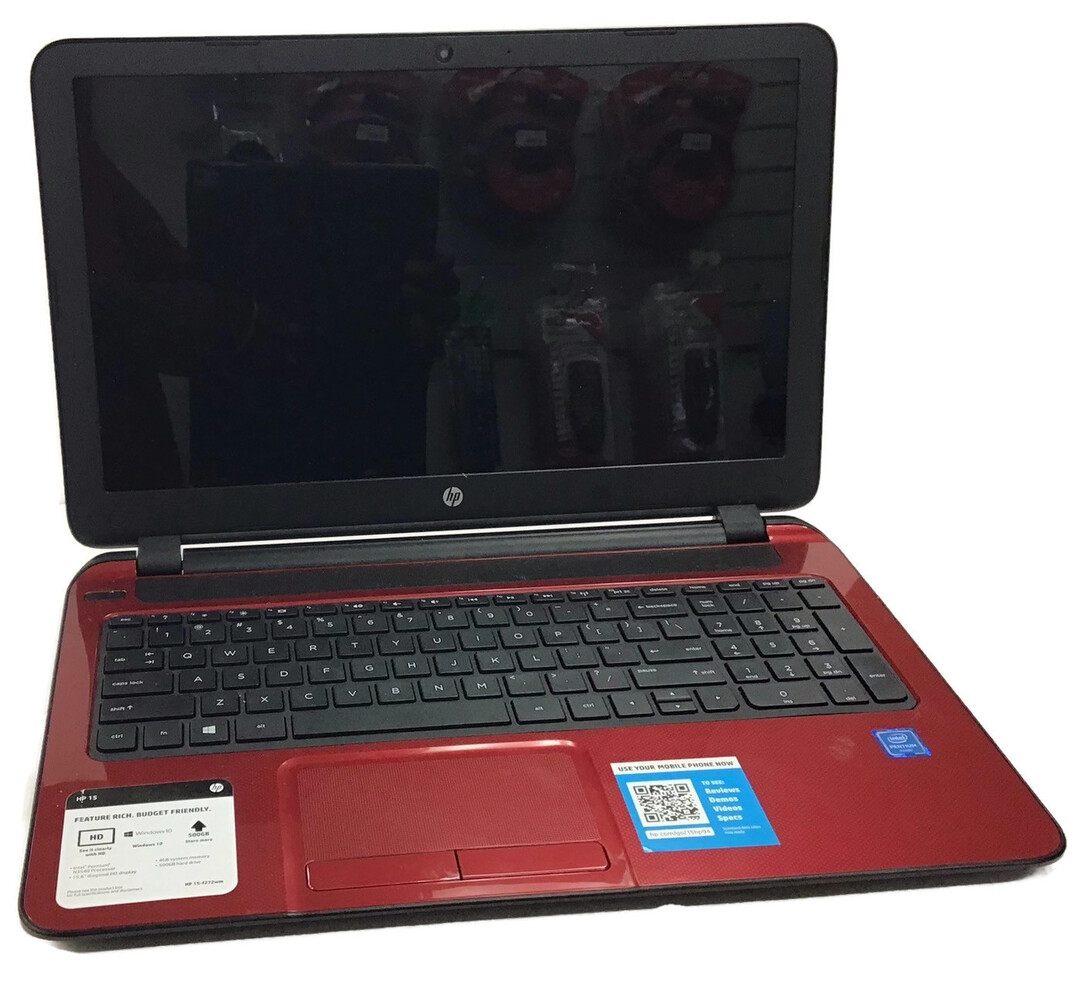 HP Flyer Red 15.6" 15-f272wm Laptop with Intel Pentium N3540 Processor ...