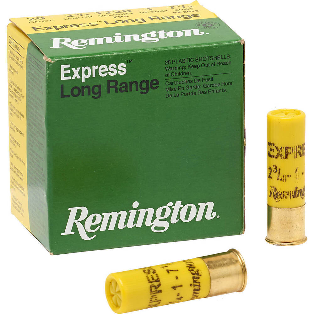 Remington Upland Loads Express Long-Range 20 Gauge 7.5 Shotshells - 25 ...