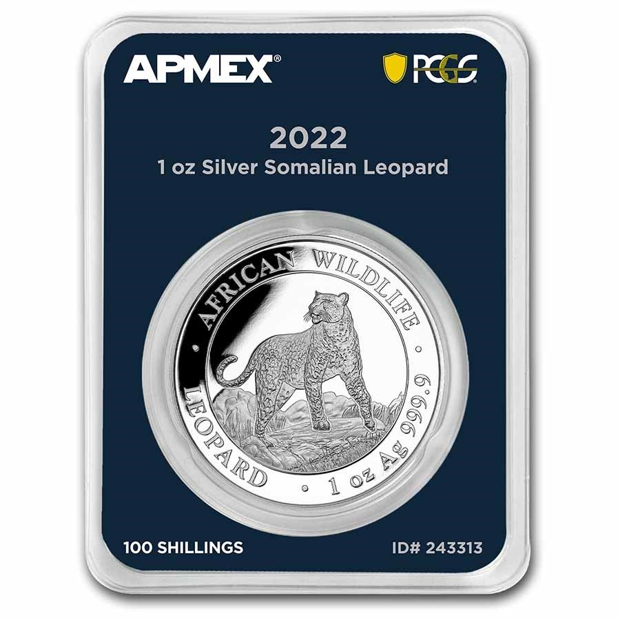 Apmex PCGS 2022 1OZ Silver Somalian Leopard Coin | USA Pawn
