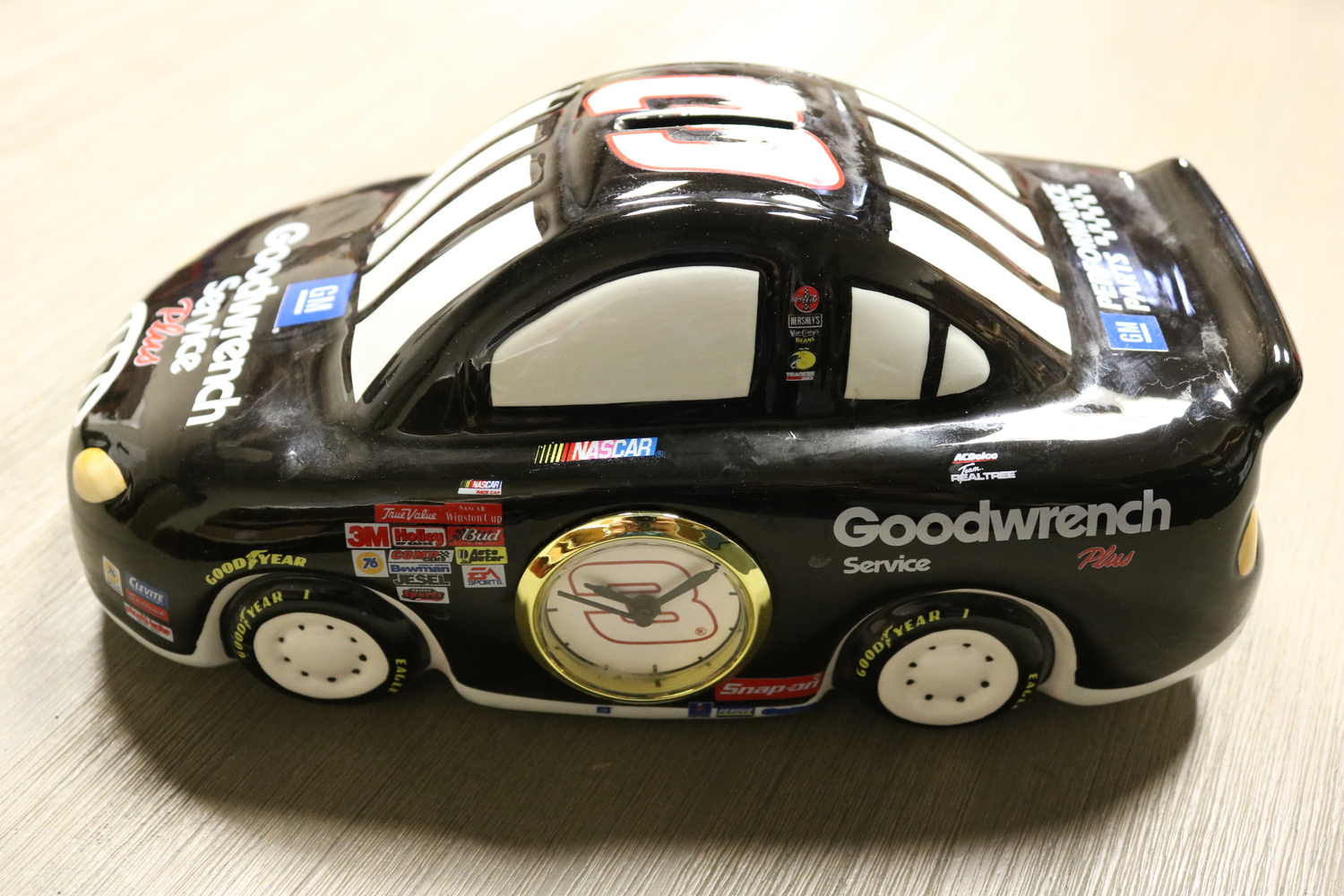 Driver Ceramic Clock and Coin Bank Nascar Dale Earnhardt Battery ...
