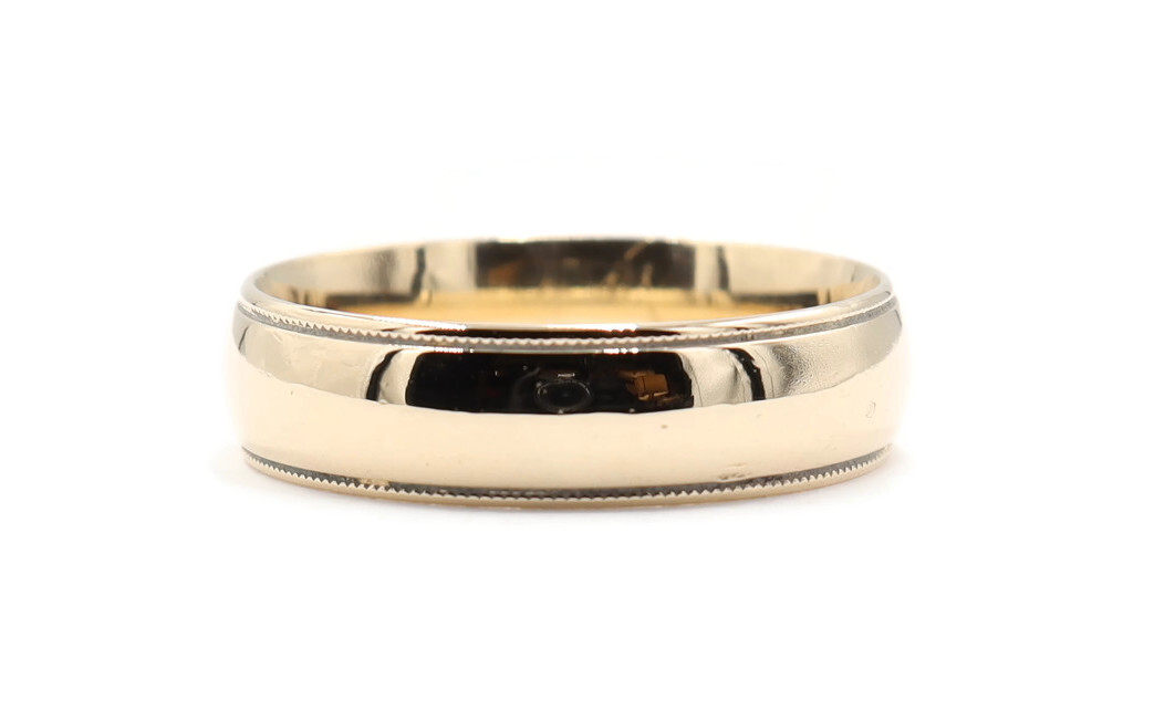 Men's Classic High Shine Heavy 6mm Wide 14KT Yellow Gold Wedding Band ...
