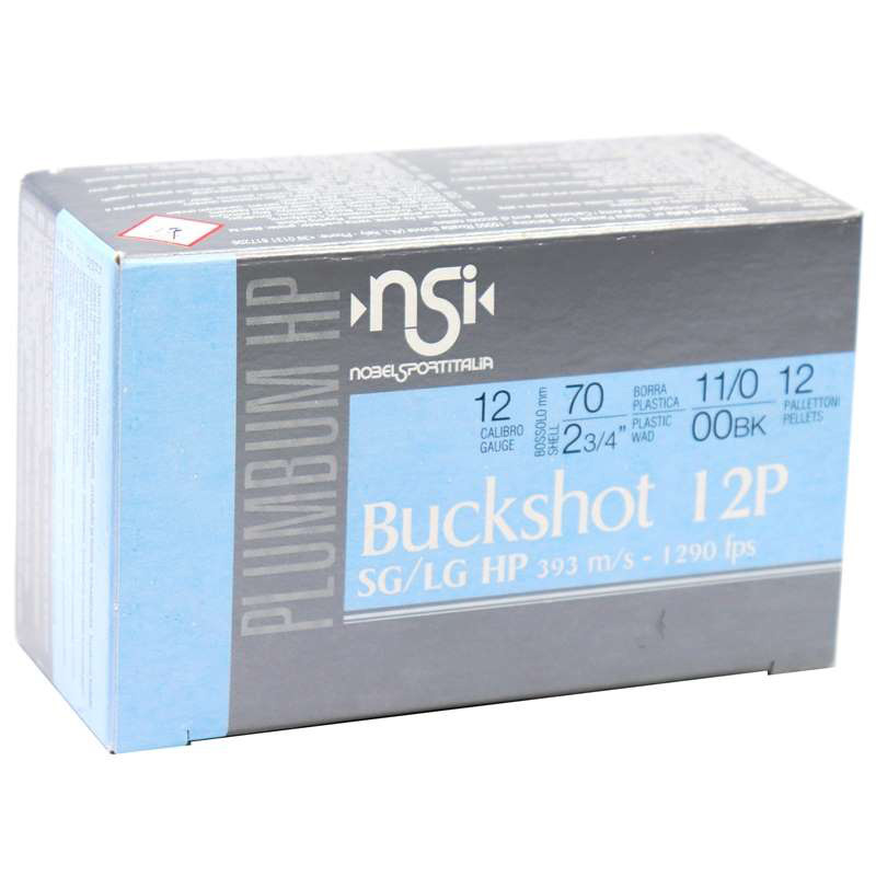 Nobel Sport LE Buckshot 12 Gauge Ammo 2-3/4" 00 Buckshot 12 Pellets ...