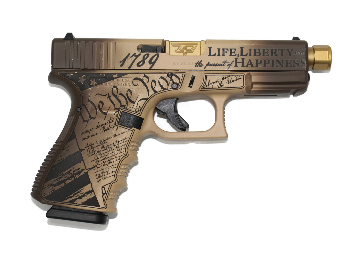GLOCK 19 We The People Engraved Custom 9mm Pistol | USA Pawn