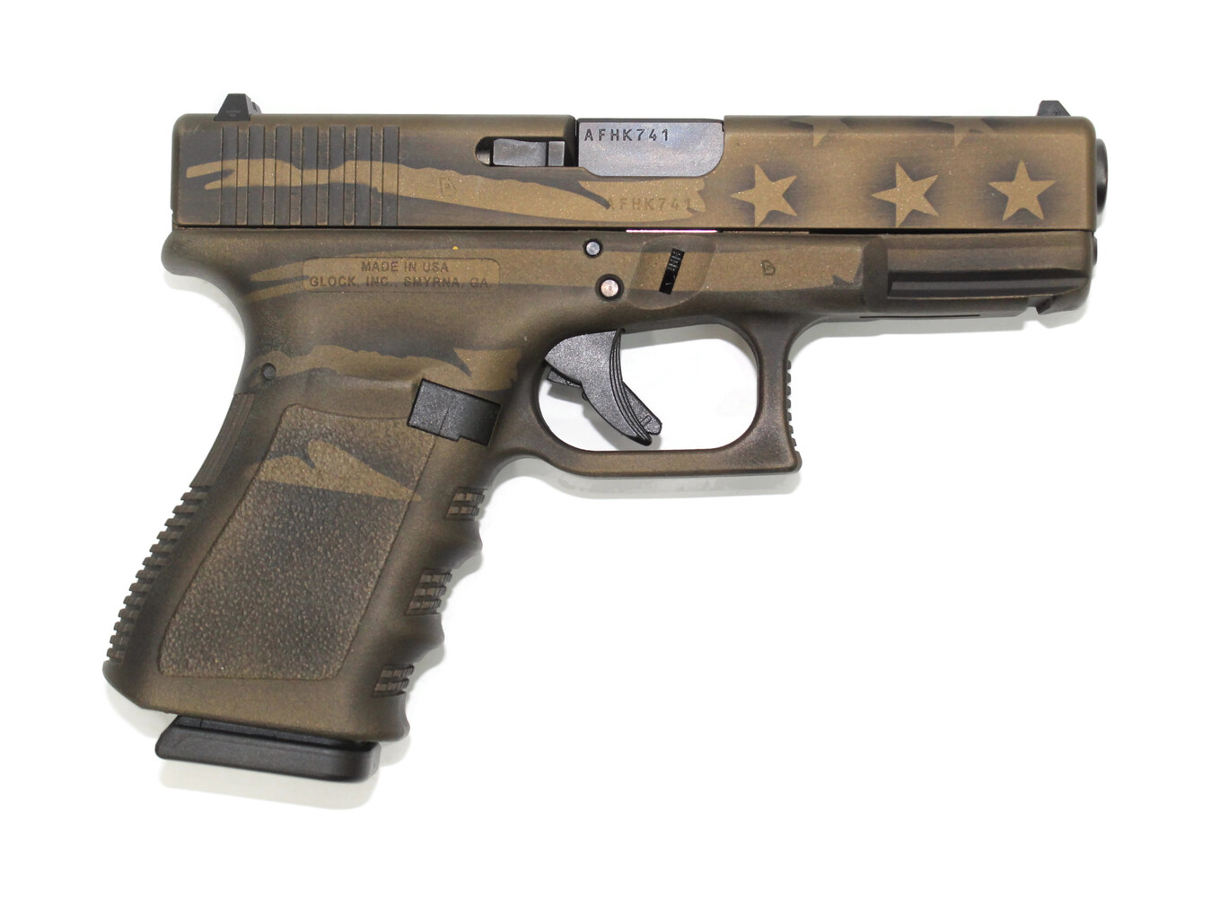 GLOCK 19 Stars and Stripes Cerakote 9MM with 2 Mags and Case | USA Pawn