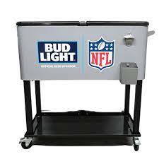 Bud Light/Budweiser 60qt Rolling Ice Chest (One Blue/One Stainless ...