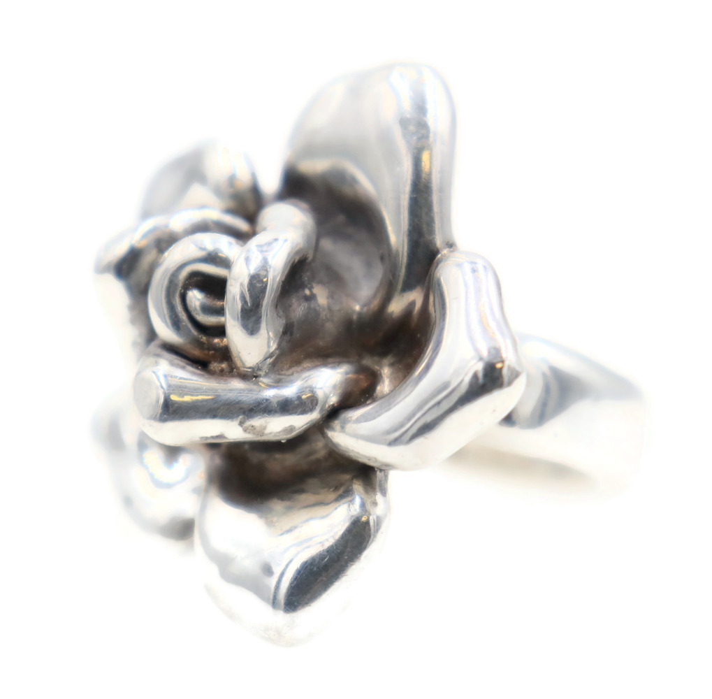 Electroform Silver 925 Sterling Silver Puff 37.6mm Rose Flower Ring by ...