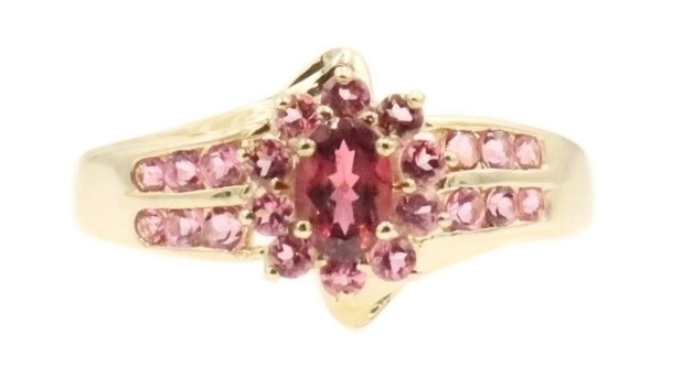Ring by STS 14K Gold Deep Pink Tourmaline w Light Pink Channel Set ...
