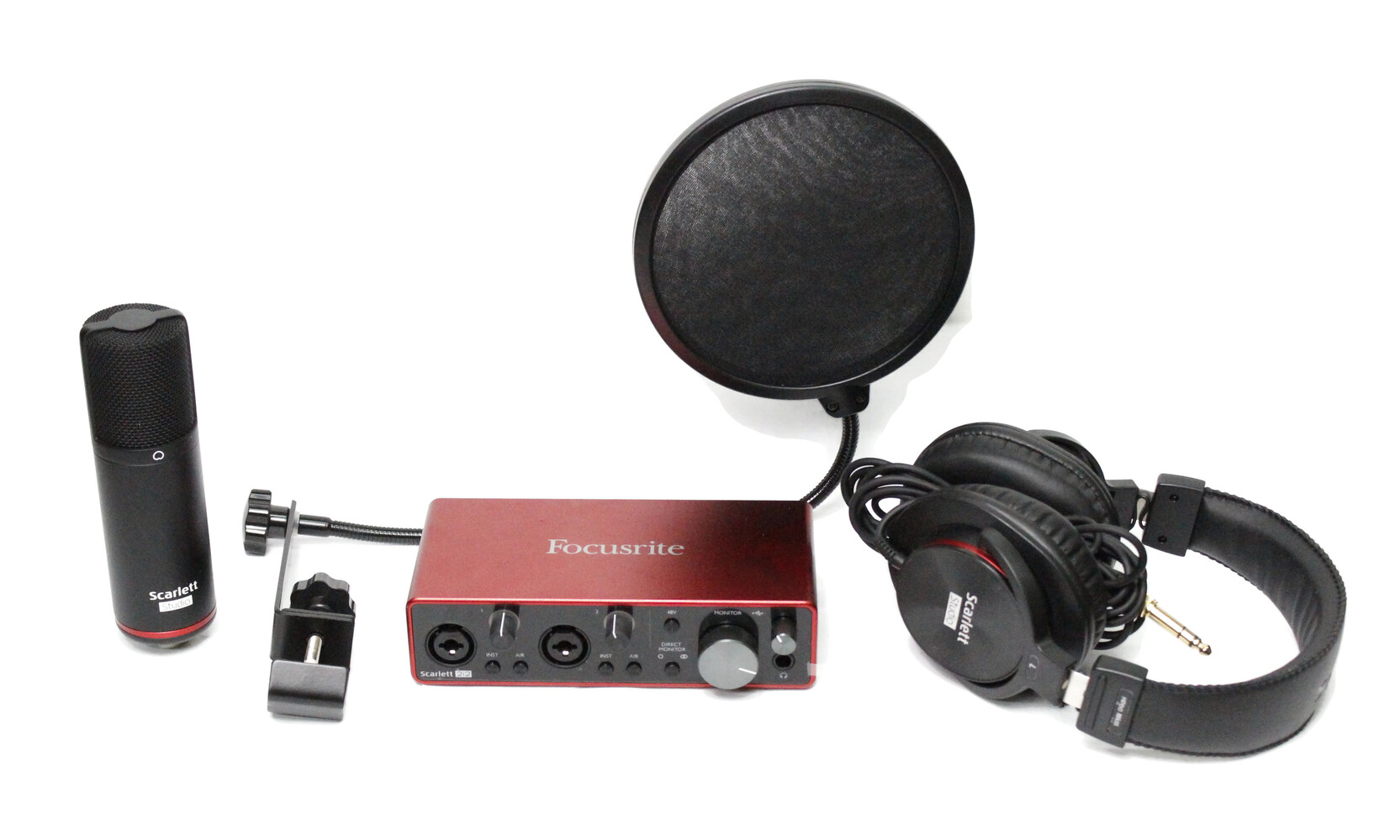 Focusrite Scarlett 2i2 Studio 3rd Gen USB Audio Interface Kit Mic ...
