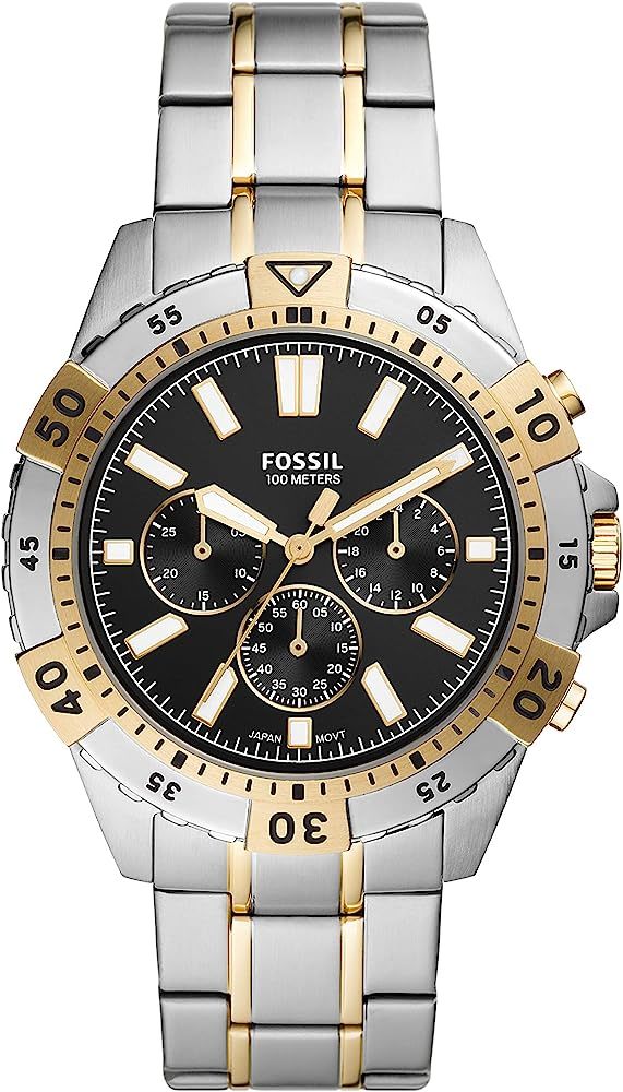 Fossil Men's Garrett Stainless Steel Quartz Dress Chronograph Watch ...