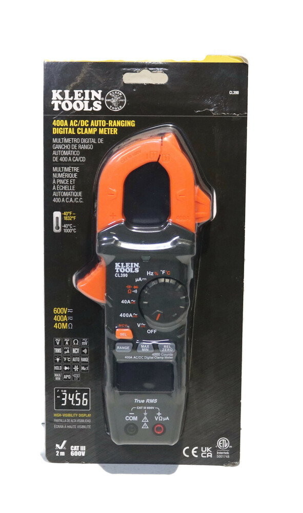 Klein Tools 400A AC/DC Auto-Ranging Digital Clamp Multi Meter CL390 ...