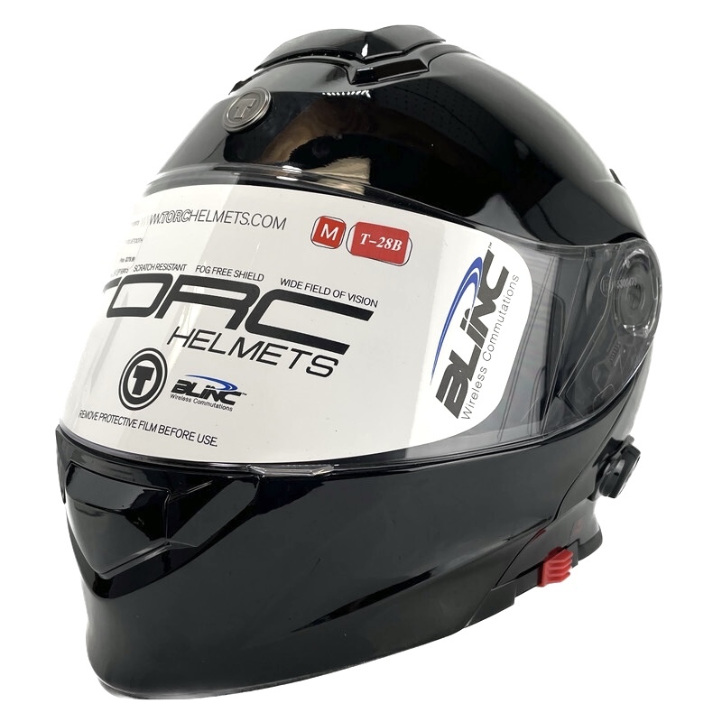 TORC T-28B Bluetooth Gloss Black Motorcycle Helmet | USA Pawn