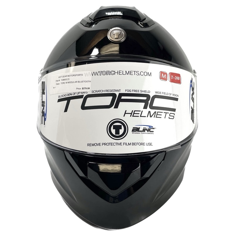 TORC T-28B Bluetooth Gloss Black Motorcycle Helmet | USA Pawn