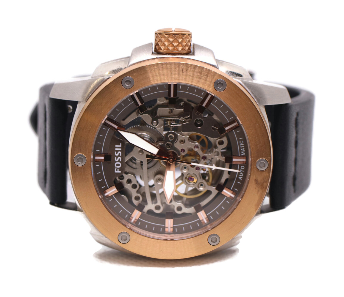 Fossil ME3082 Modern Machine Automatic Skeleton Dial 50mm Men's Watch ...