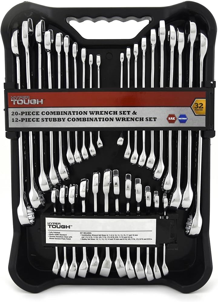 Hyper Tough 32-Piece Combination Wrench Set, Metric & SAE | USA Pawn