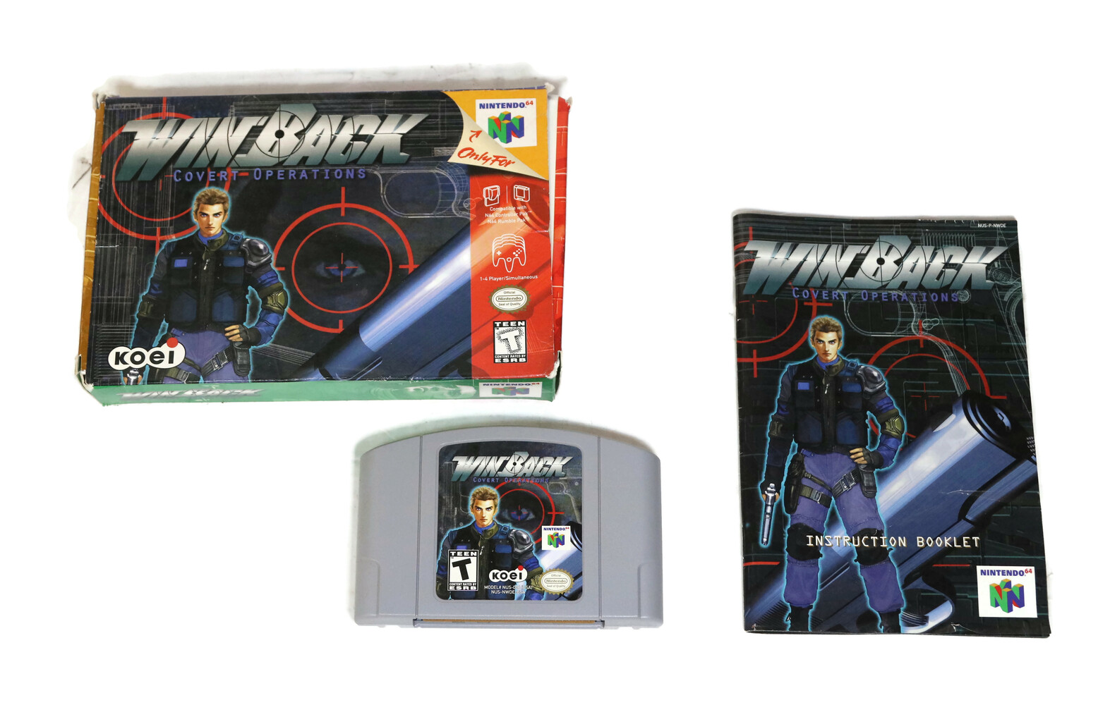Authentic Nintendo 64 N64 Win Back Video Game Cartridge With Box and ...