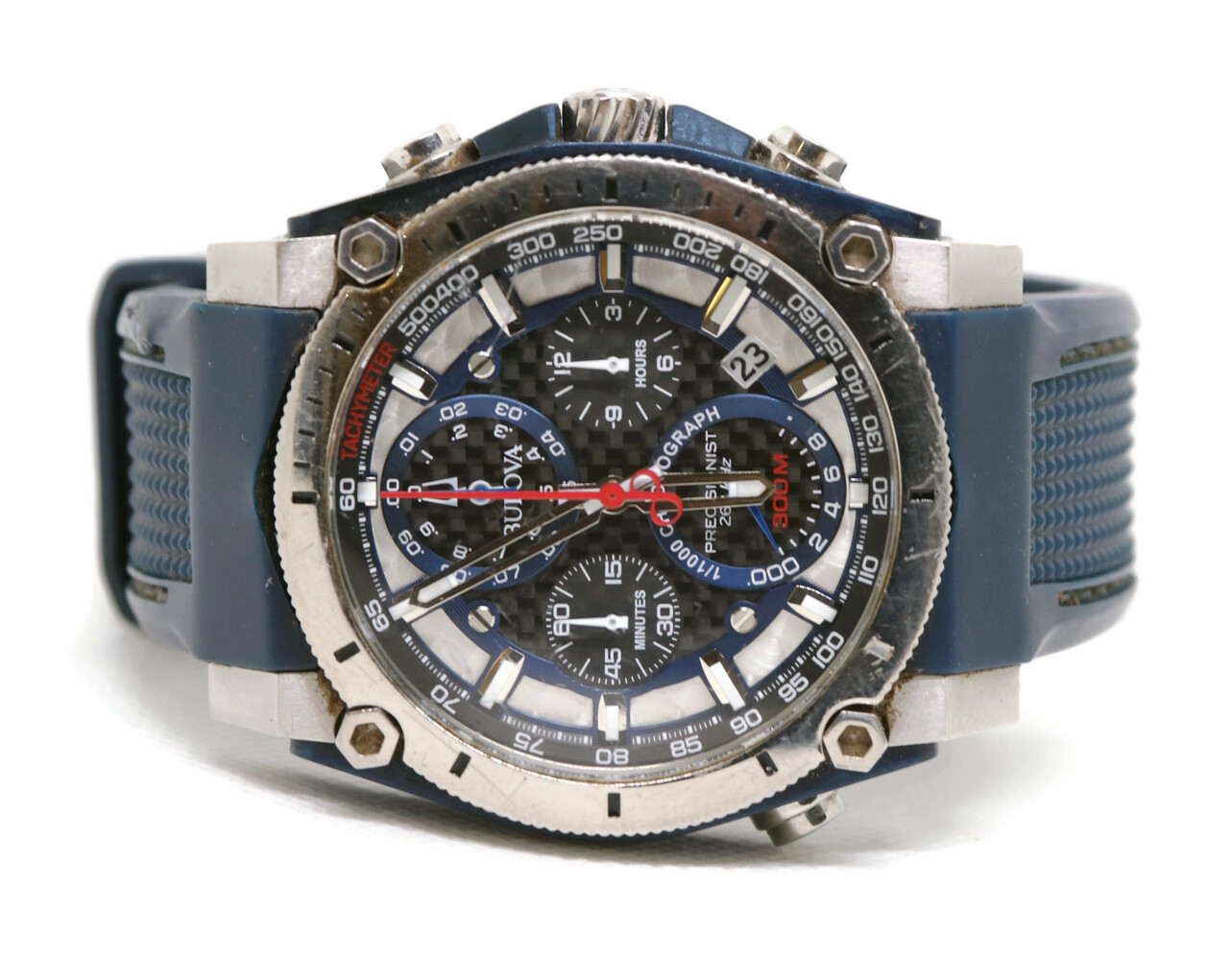 Bulova Precisionist Men's Quartz Chronograph Tachymeter Blue Watch 46mm ...