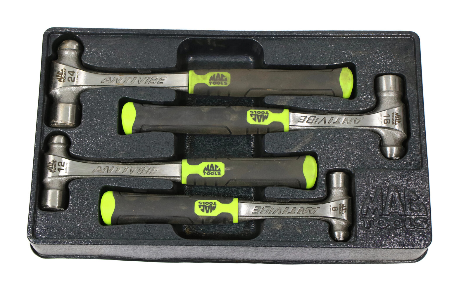 Mac Tools BH4AVS-G Anti - Vibe Ball Peen Hammer Set 8, 12, 16, and 24oz ...