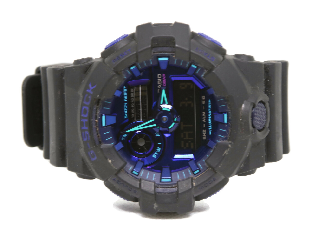 Men's Casio G-Shock Virtual World Analog-Digital Blue Violet Metallic ...