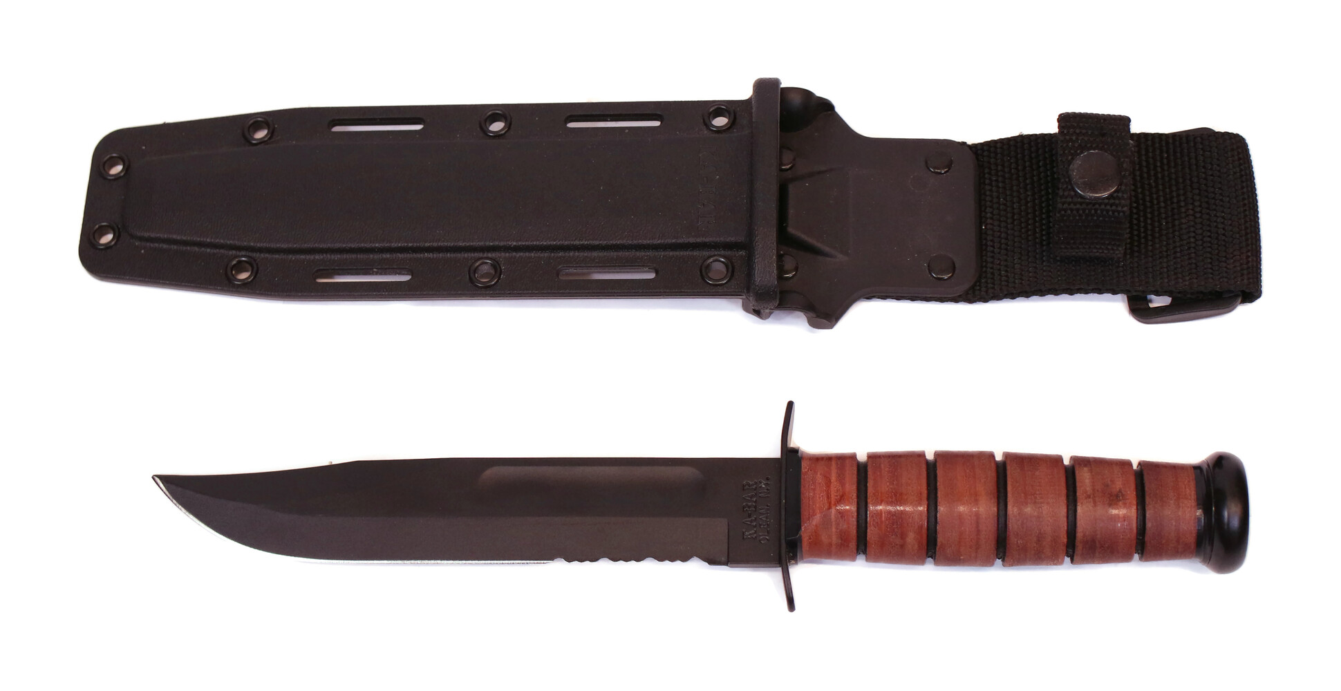 Ka-Bar USMC Fighting Knife Olean N.Y. 7 Inch Fixed Blade With Black ...