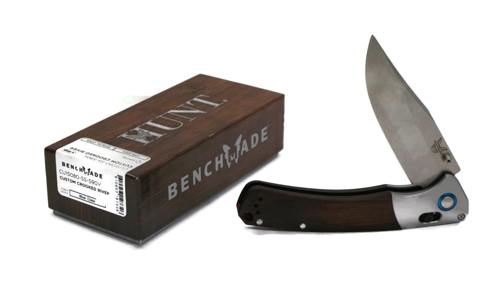 Benchmade Custom Crooked River CU15080 Gray Aluminum and Wood Clip ...