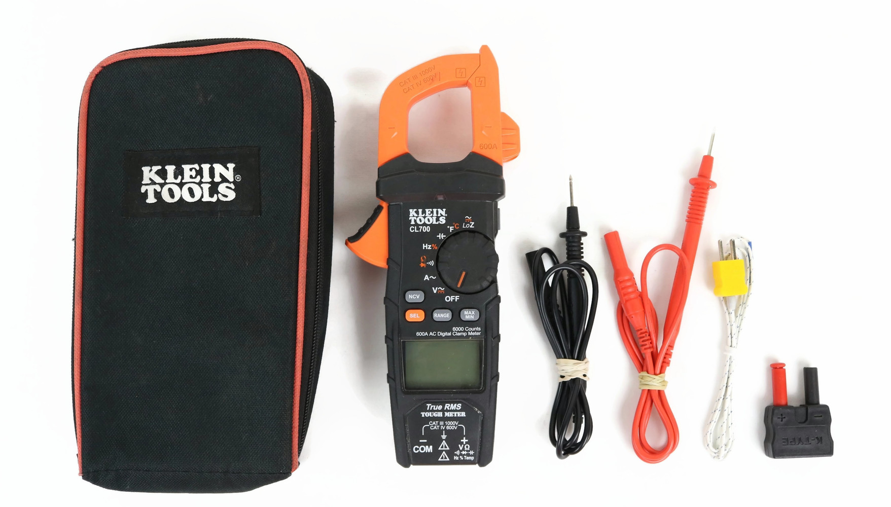 Klein Tools Cl700 Clamp Multi-Meter with Soft Carrying Case and Test ...
