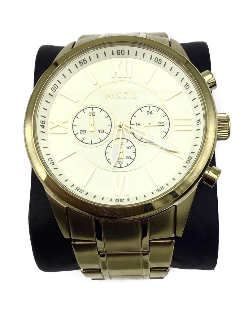 Fossil BQ1128 Flynn Chronograph Gold-Tone Stainless Steel Large Watch ...